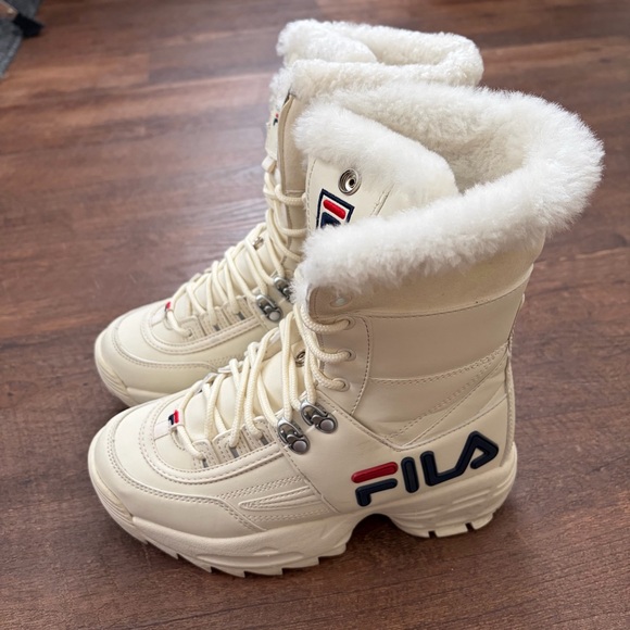 Fila | Shoes | Fila Womens Disruptor Shearling Boots | Poshmark